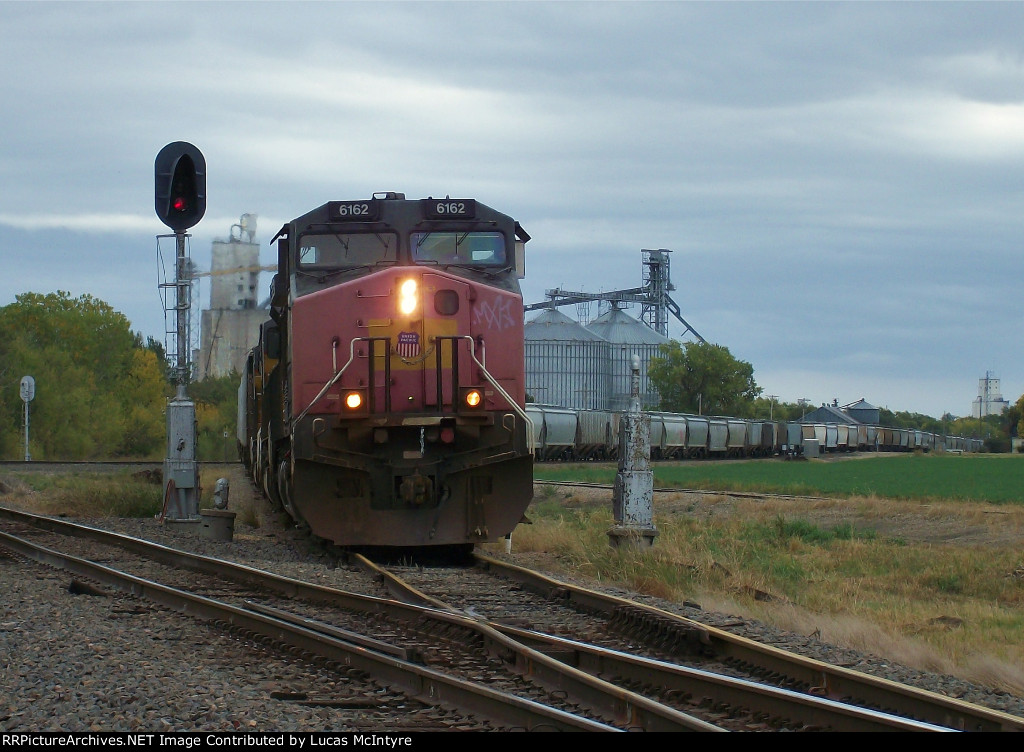 UP 6162 westbound UP empty grain train